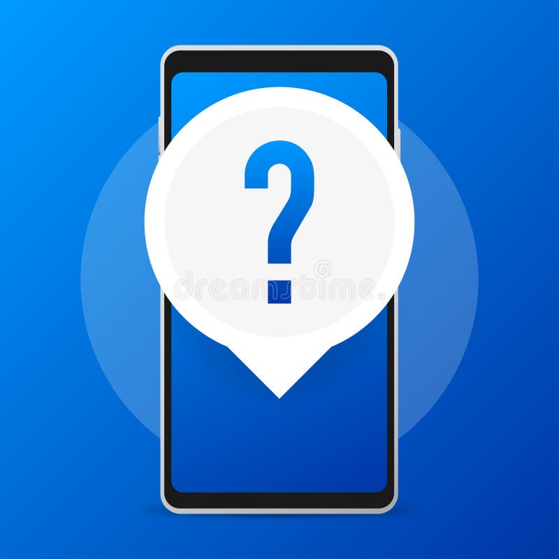 Smartphone or Phone Receiving Message Icon with Question Mark, Help ...