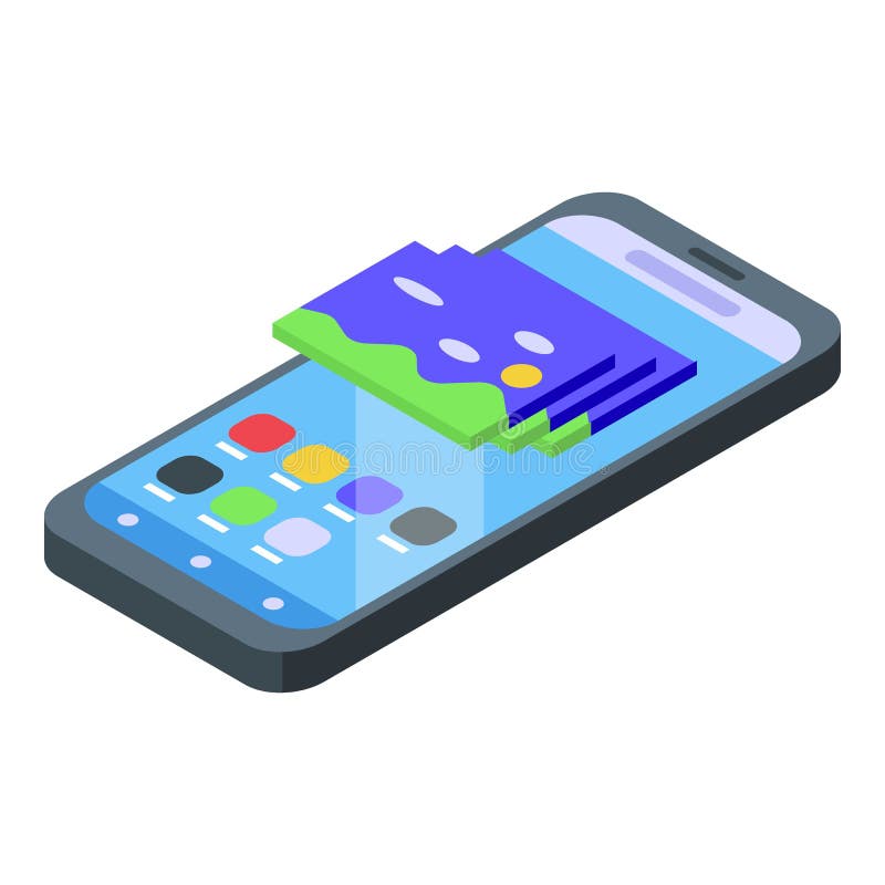 Smartphone Photo Memory Icon Isometric Vector. Data Storage Stock ...