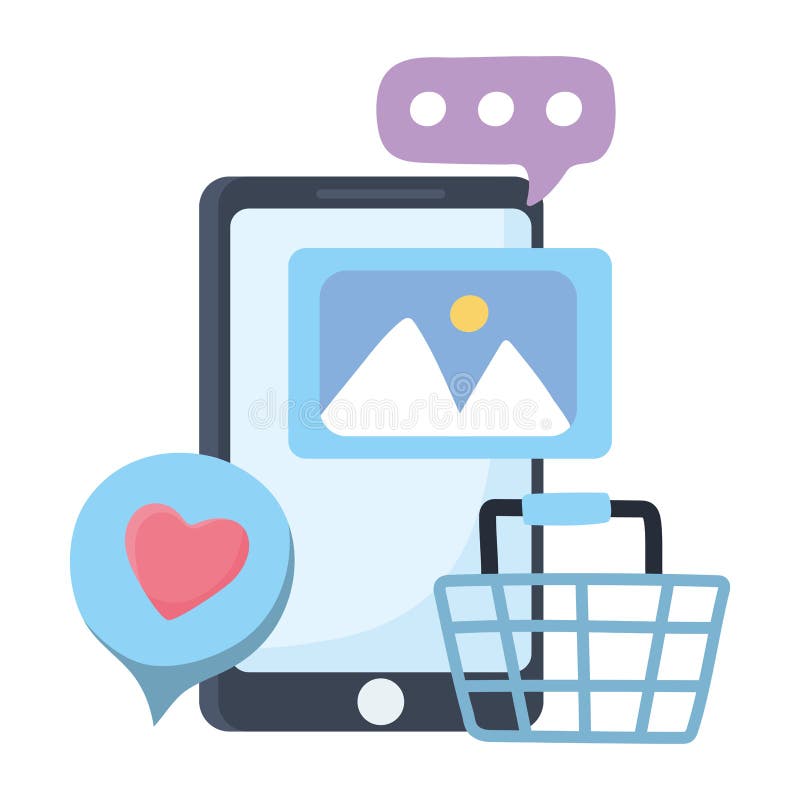 Smartphone Photo Shop Like Talk Chat Social Network Communication and ...