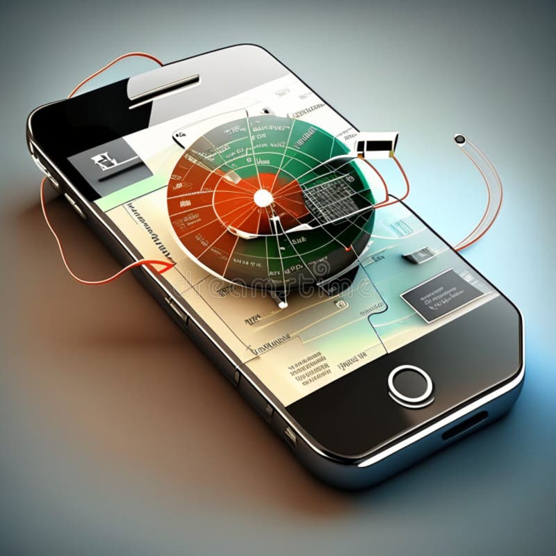 Smartphone with Pie Chart on the Screen. 3d Illustration Stock ...