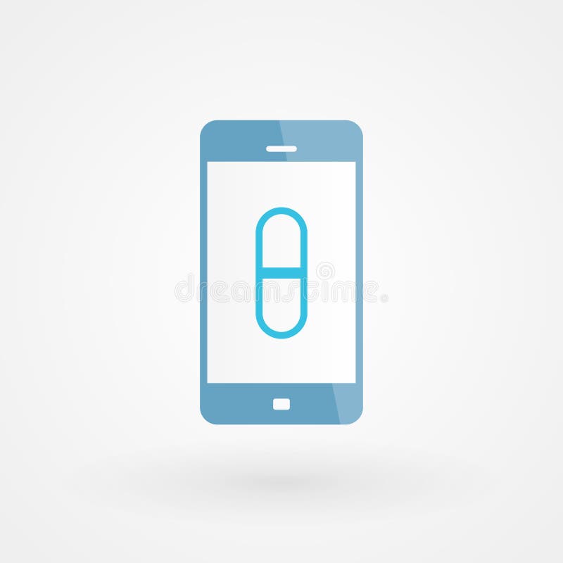 Smartphone and Pill. Concept of Pharmacy. Vector Illustration, Flat ...