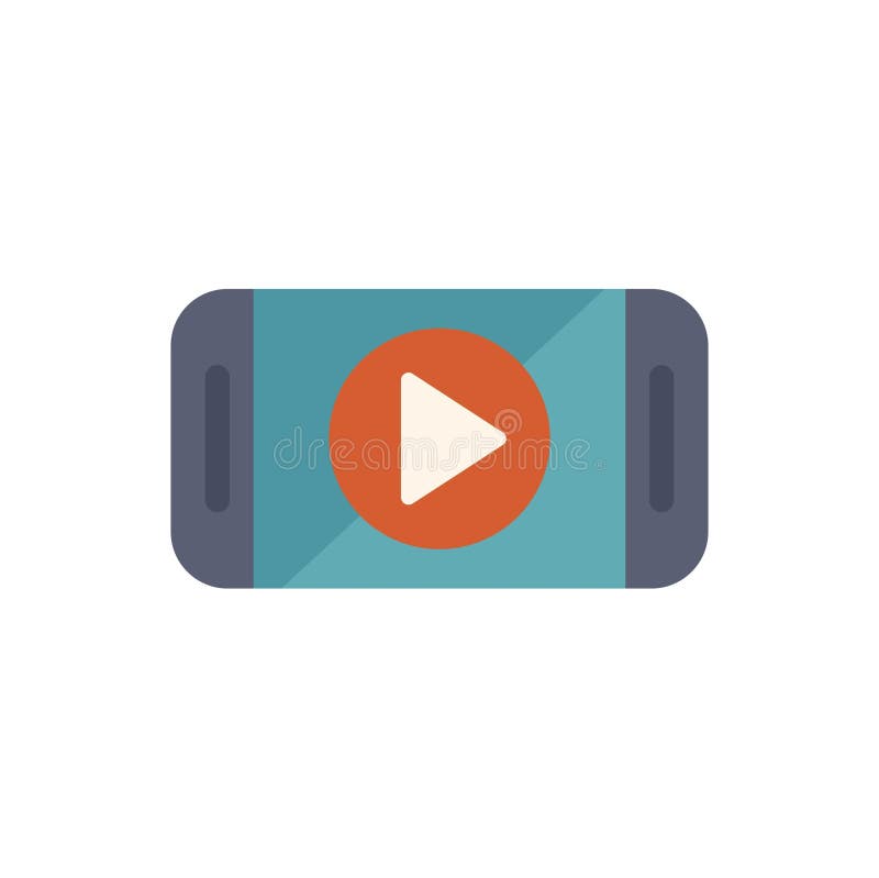 Smartphone Playing Video on Screen with Play Button Icon Stock Vector ...