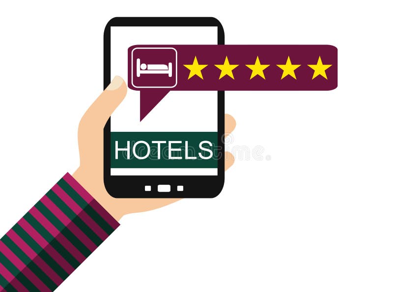 Smartphone: Positive Hotel Review - Flat Design Stock Illustration ...