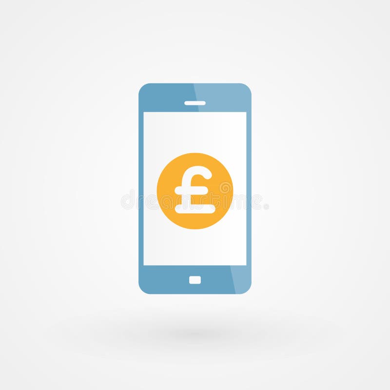 Smartphone and Pound. Concept of Coin. Vector Illustration, Flat Design ...
