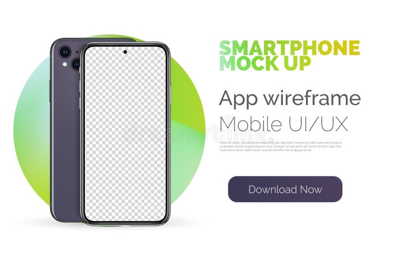 Smartphone Presentation Concept. Realistic Trendy No Frame Cell Phone ...