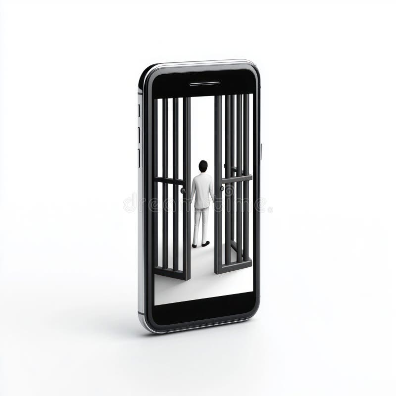 Smartphone Prison Break stock illustration. Illustration of gadget ...