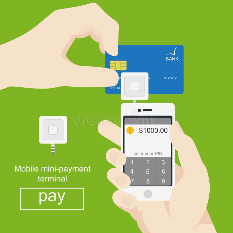 Smartphone with Processing of Mobile Payments from Stock Vector ...