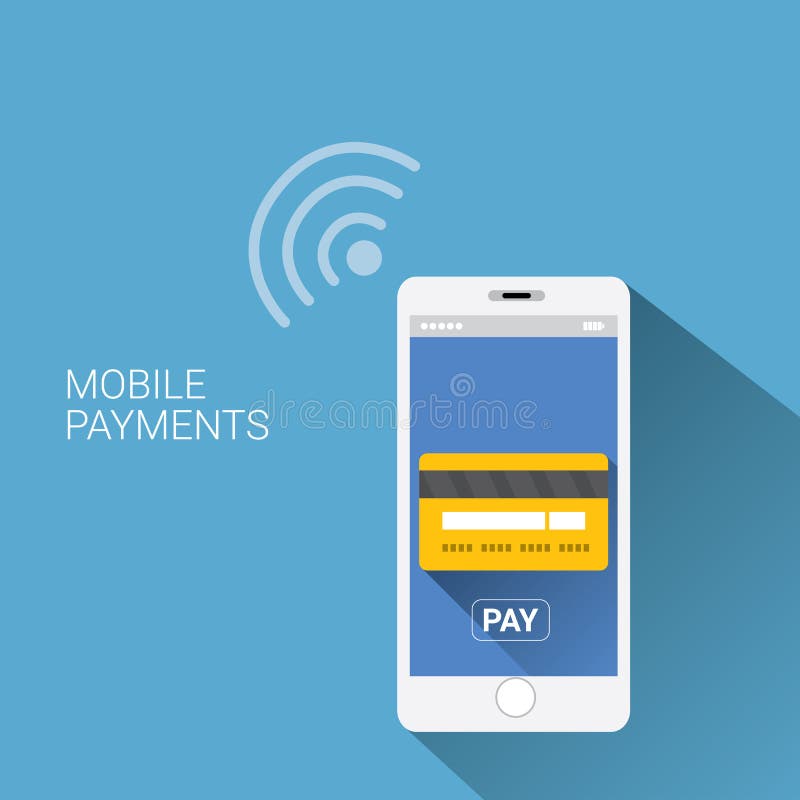 Smartphone Processing of Mobile Payments Stock Vector - Illustration of ...
