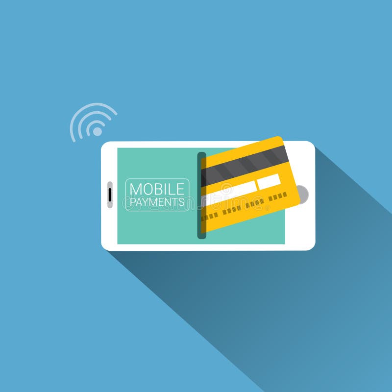 Smartphone Processing of Mobile Payments Stock Vector - Illustration of ...