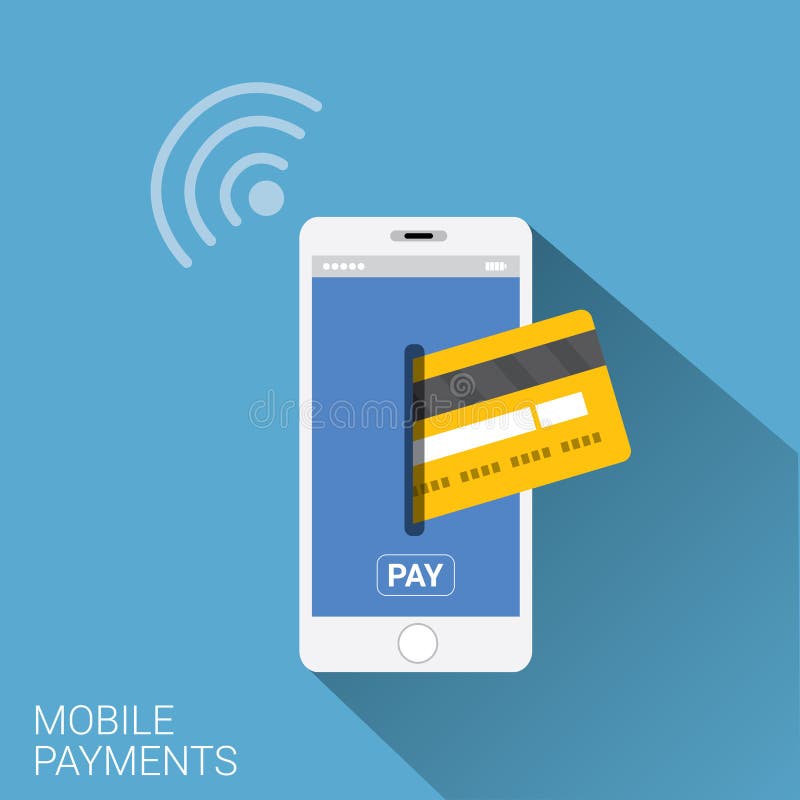 Smartphone Processing of Mobile Payments Stock Vector - Illustration of ...