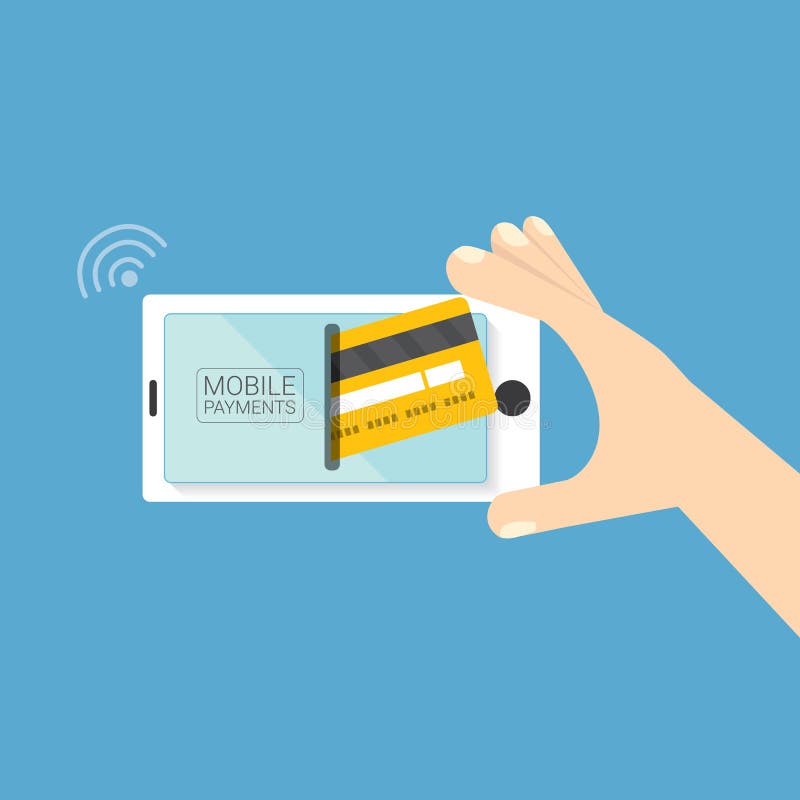 Smartphone Processing of Mobile Payments Stock Vector - Illustration of ...