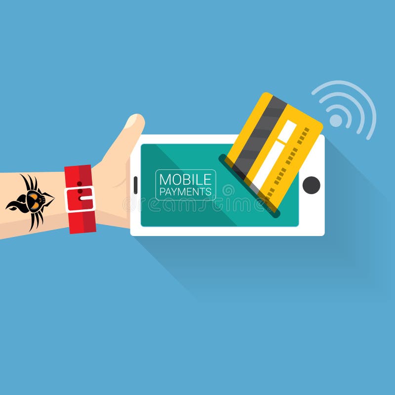 Smartphone Processing of Mobile Payments Stock Vector - Illustration of ...