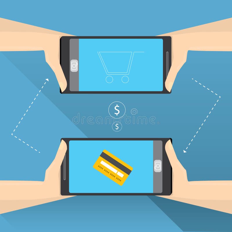 Smartphone Processing of Mobile Payments Stock Vector - Illustration of ...