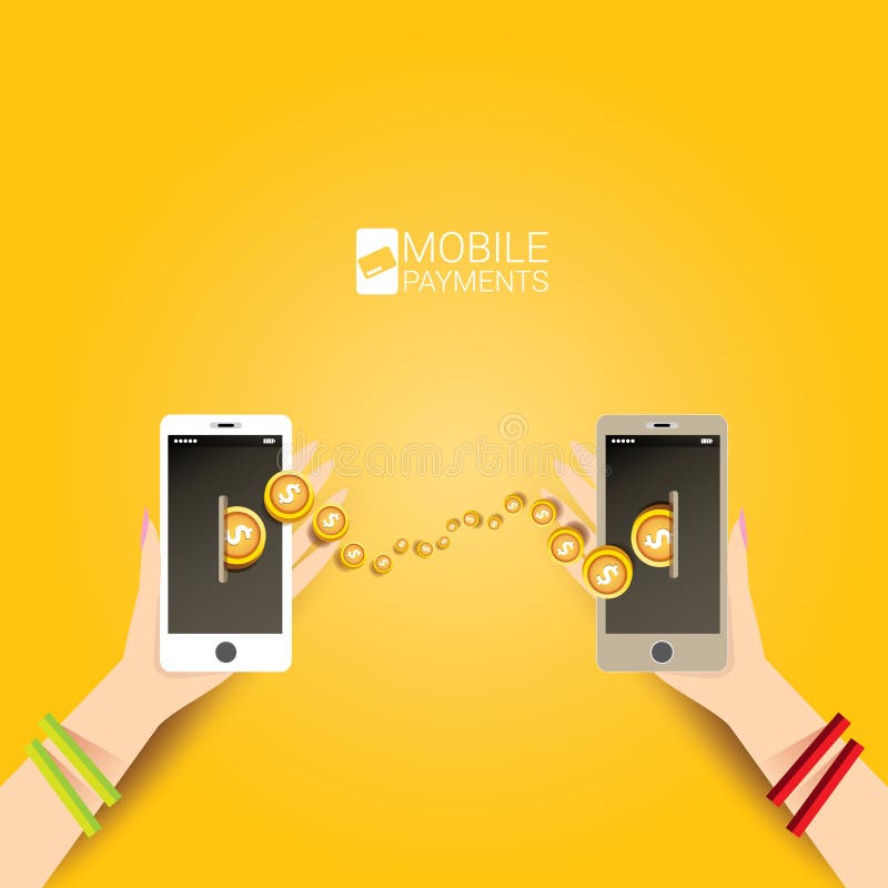 Smartphone Processing of Mobile Payments Stock Vector - Illustration of ...