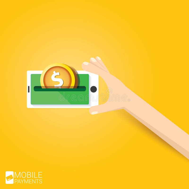 Smartphone Processing of Mobile Payments Stock Vector - Illustration of ...