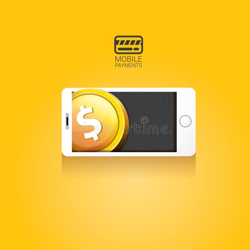 Smartphone Processing of Mobile Payments Stock Vector - Illustration of ...