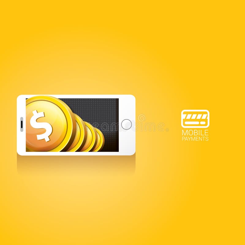 Smartphone Processing of Mobile Payments Stock Vector - Illustration of ...