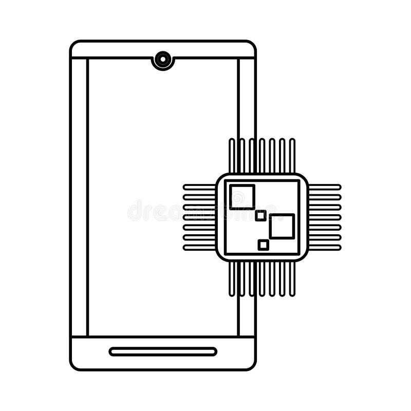 Smartphone with Processor Devices Technology Stock Vector ...