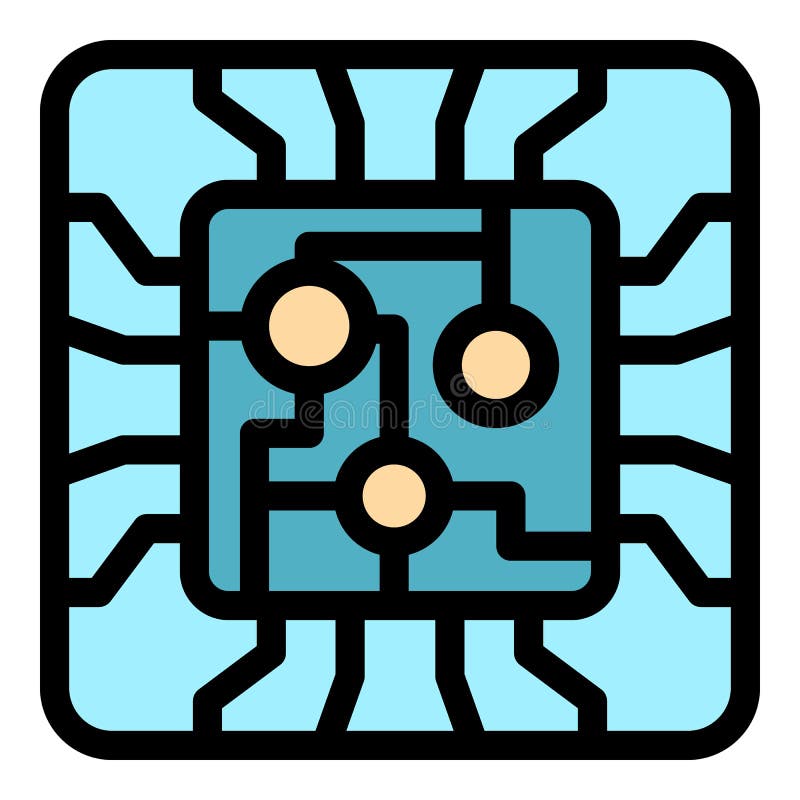 Smartphone Processor Icon Color Outline Vector Stock Vector ...