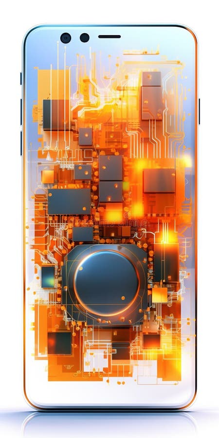 A Smartphone Processor Unit with Futuristic Design Elements. Generative ...