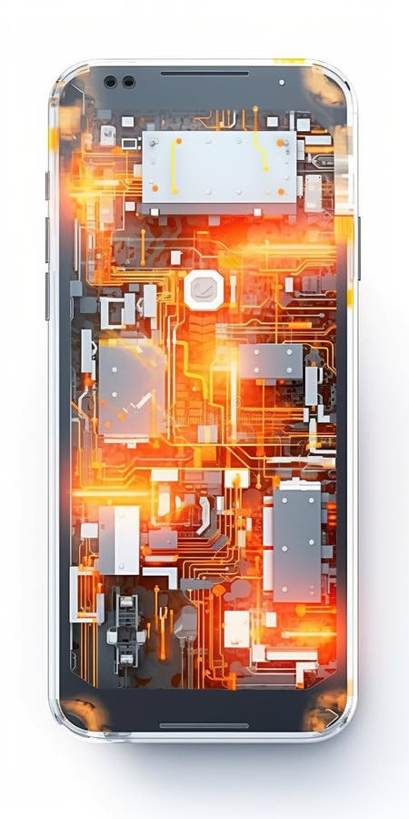 A Smartphone Processor Unit with Futuristic Design Elements. Generative ...
