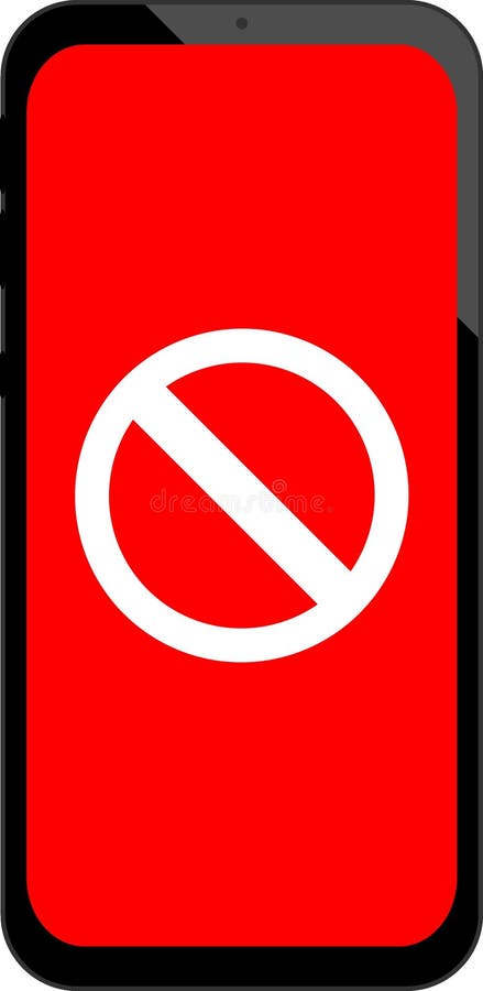 Smartphone with Prohibition Sign on Screen, Smartphone with Restriction ...