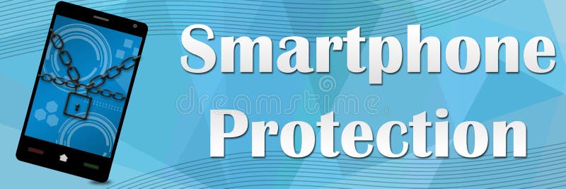 Smartphone Protection Banner Stock Illustration - Illustration of safe ...