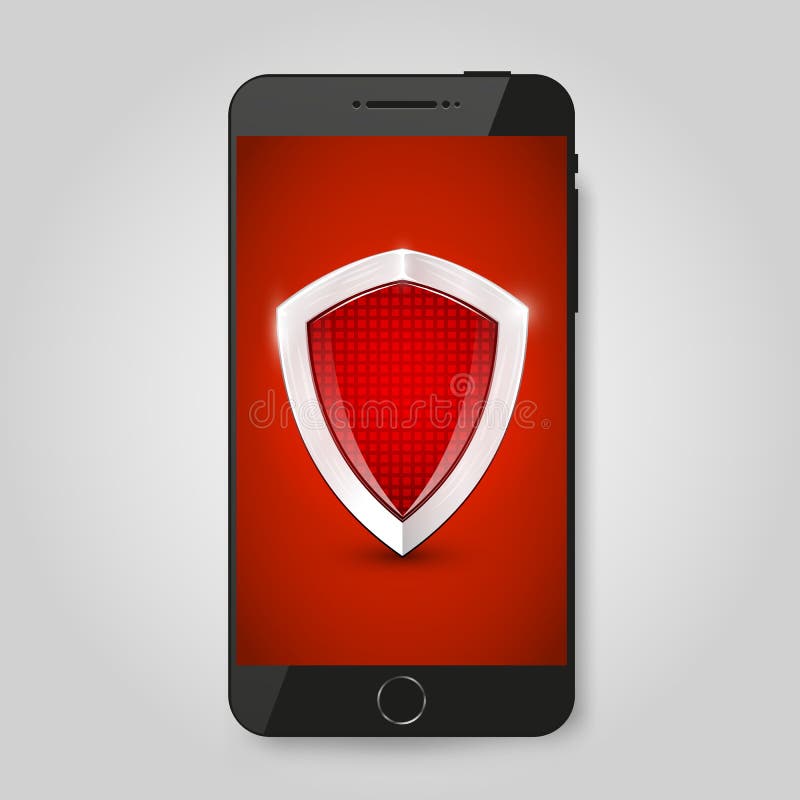 Smartphone Protection. Smartphone with Shield Stock Vector ...