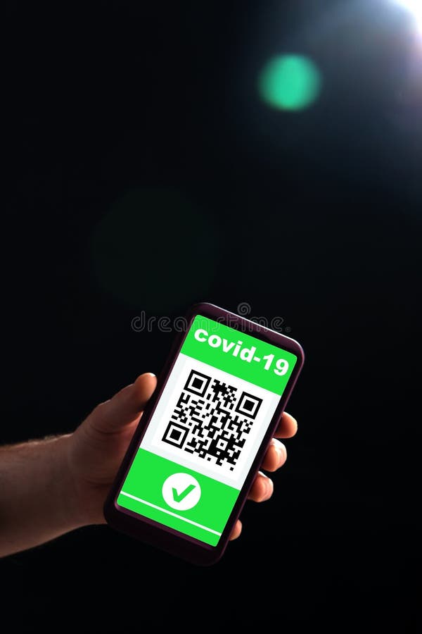 A Smartphone with a Qr Code in the App To Confirm Vaccination or a ...