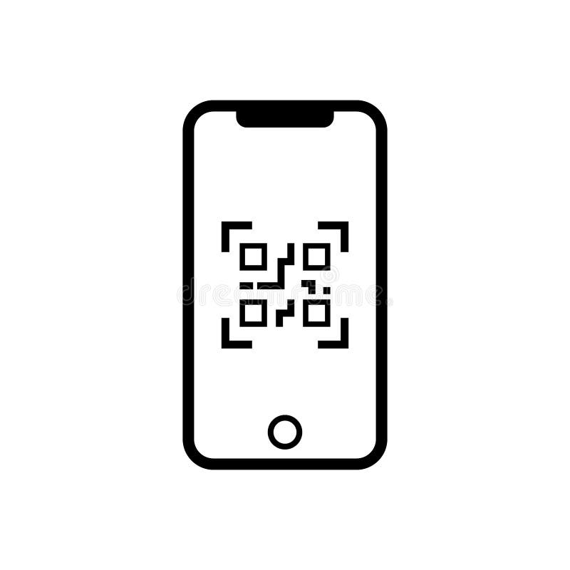 Smartphone, Qr Code Icon Flat Design. Stock Vector - Illustration of ...