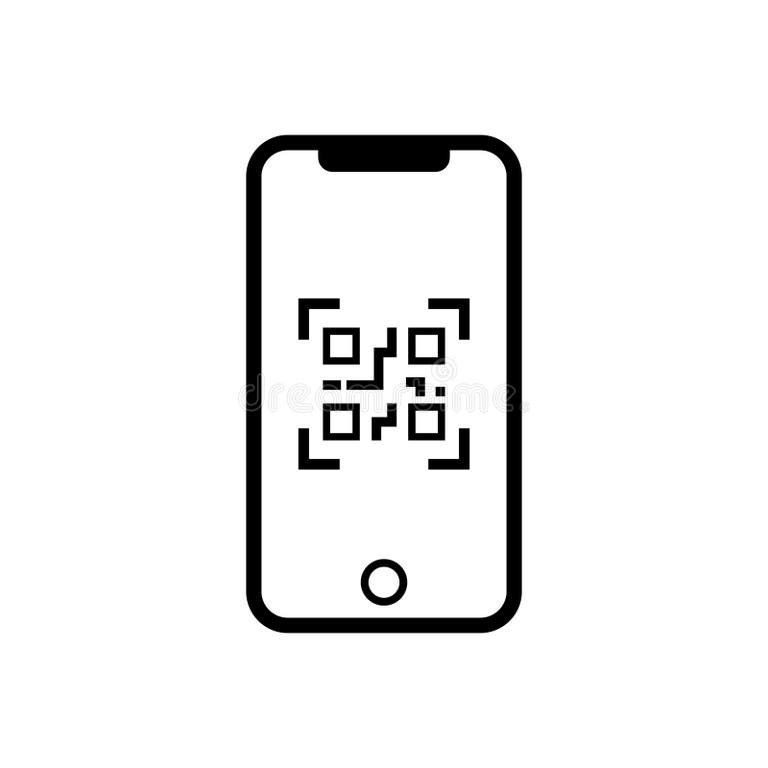 Smartphone, Qr Code Icon Flat Design. Stock Vector - Illustration of ...