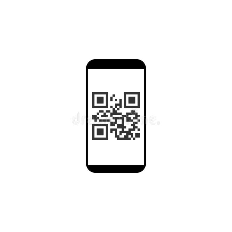 Smartphone, QR Code Icon. Vector Illustration, Flat Design Stock ...