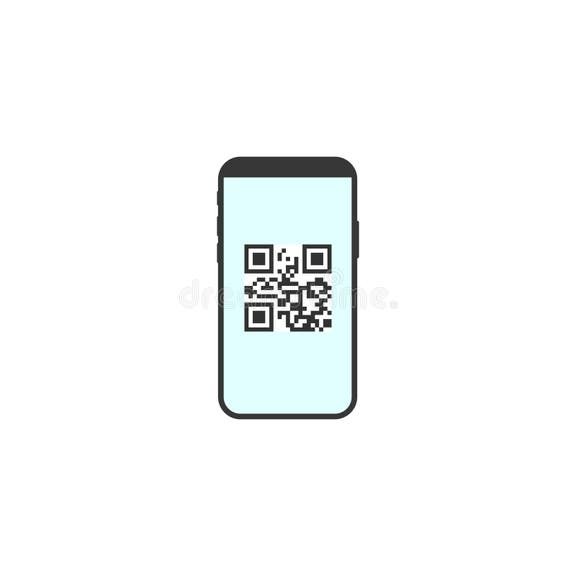Smartphone, QR Code Icon. Vector Illustration, Flat Design Stock ...