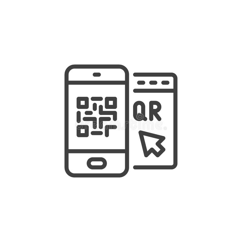 Qr Code Line Icons. Vaccination Certificate, Phone Qr Scan and Qrcode ...