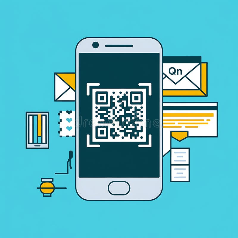 Smartphone QR Code Scanner Mobile Payment, Data Access, and Contactless ...