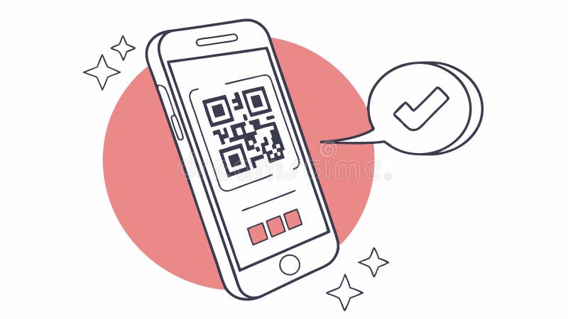 Smartphone with QR Code and Success Checkmark. Vector Design Generative AI Stock Vector ...