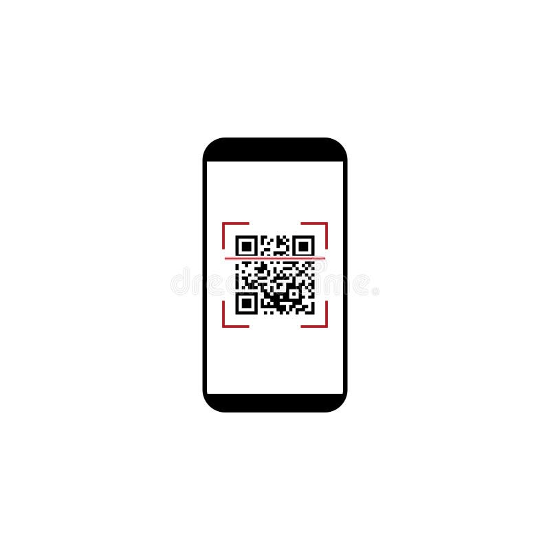 Smartphone, QR-Code-Symbol Vector-Illustration, Flaches Design Stock ...