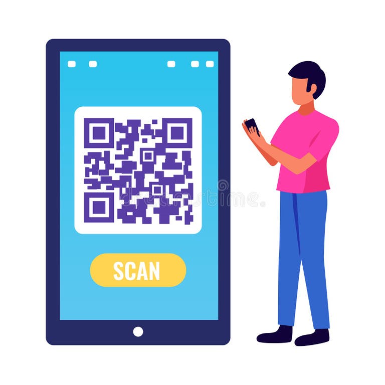 Smartphone QR Scan Composition Stock Vector - Illustration of analysis ...