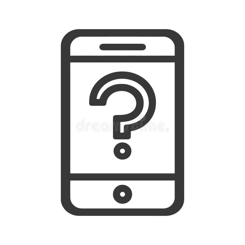 Smartphone Screen Displaying a Question Mark, FAQ Concept Stock Vector ...