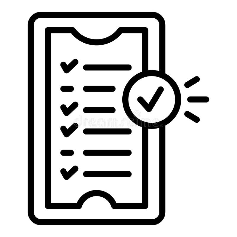 Smartphone Quiz Icon Outline Vector. School Study Stock Vector ...