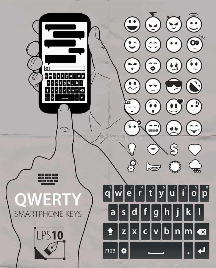 Qwerty Keyboard with American English Layout Stock Vector ...