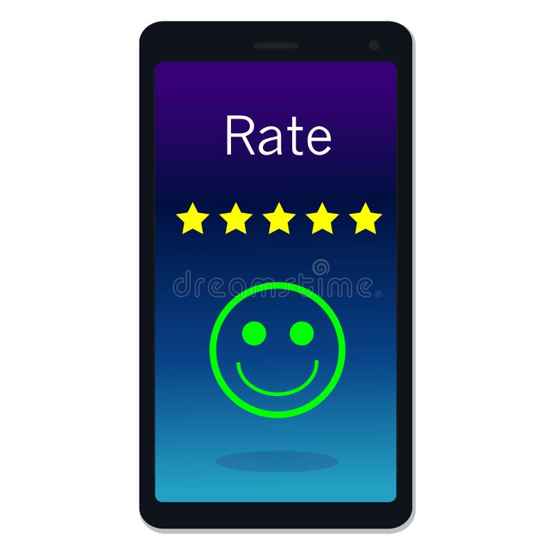 Vector Smartphone Rating, Five Stars, Positive Evaluation Concept Stock ...