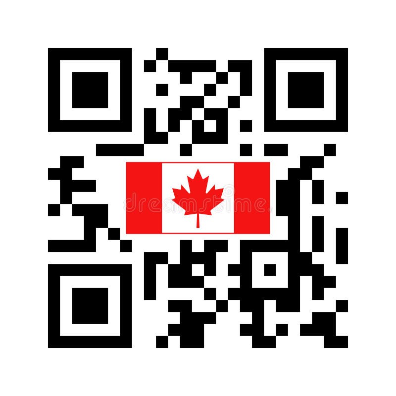 Smartphone Readable QR Code with Canada Flag Icon Stock Vector ...
