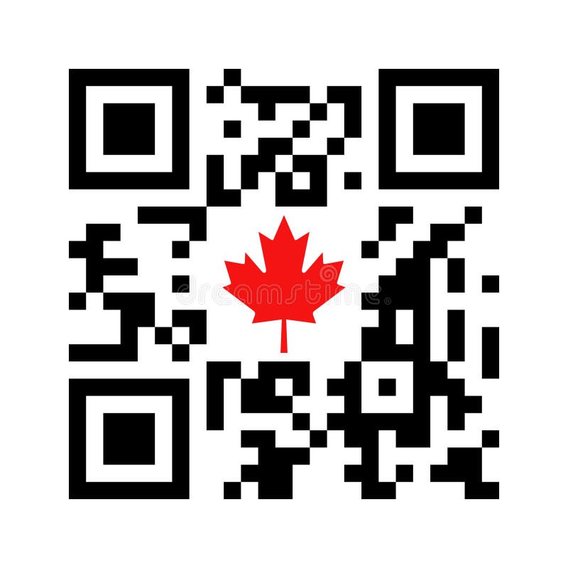 Smartphone Readable QR Code with Canadian Maple Leaf Icon Stock Vector ...