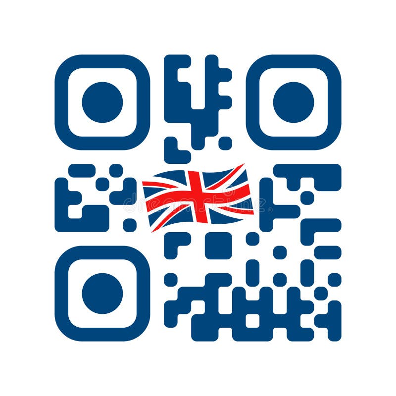 Smartphone Readable QR Code with UK Flag Icon Stock Vector ...