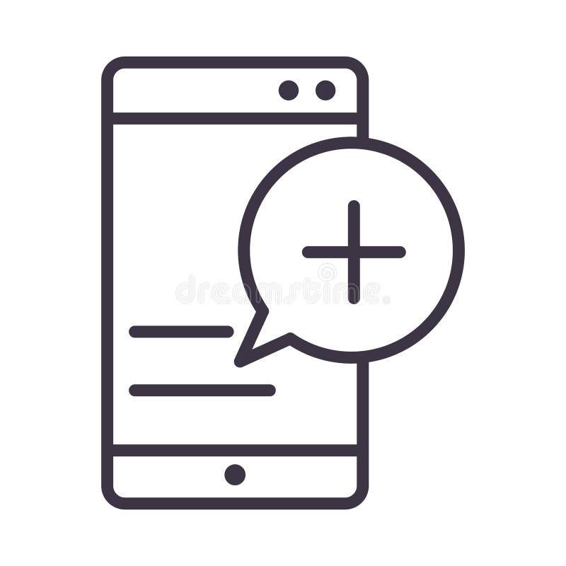 Smartphone Receiving Message Add Device Technology Thin Line Style ...