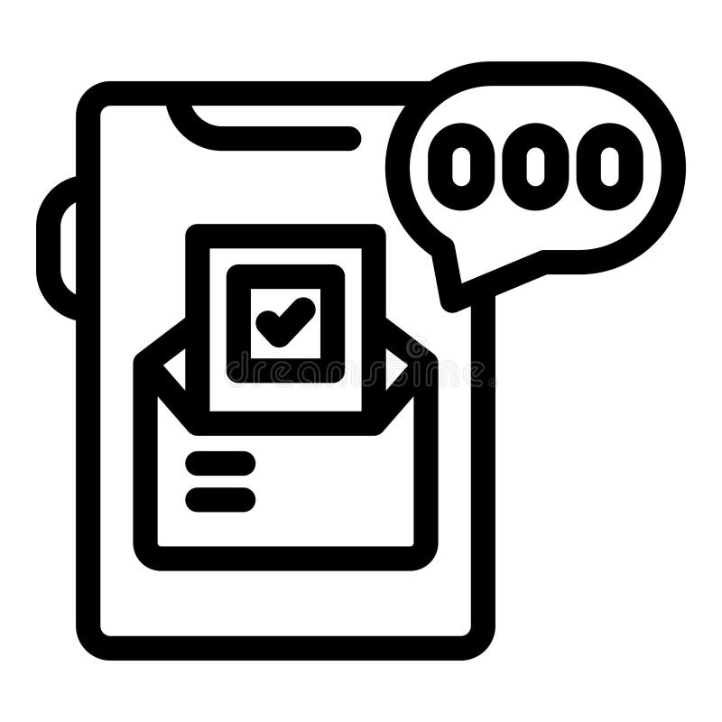 Smartphone Receiving Three New Email Messages Notification Icon Stock ...