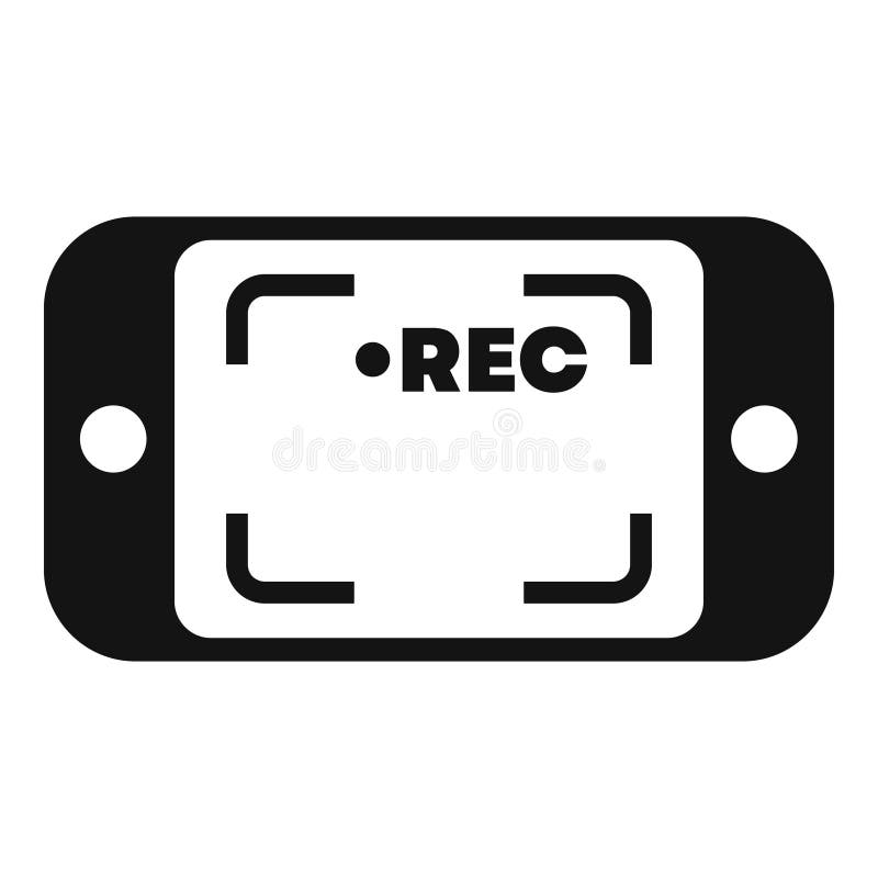 Smartphone Recording Video with Rec Symbol Icon Stock Illustration ...