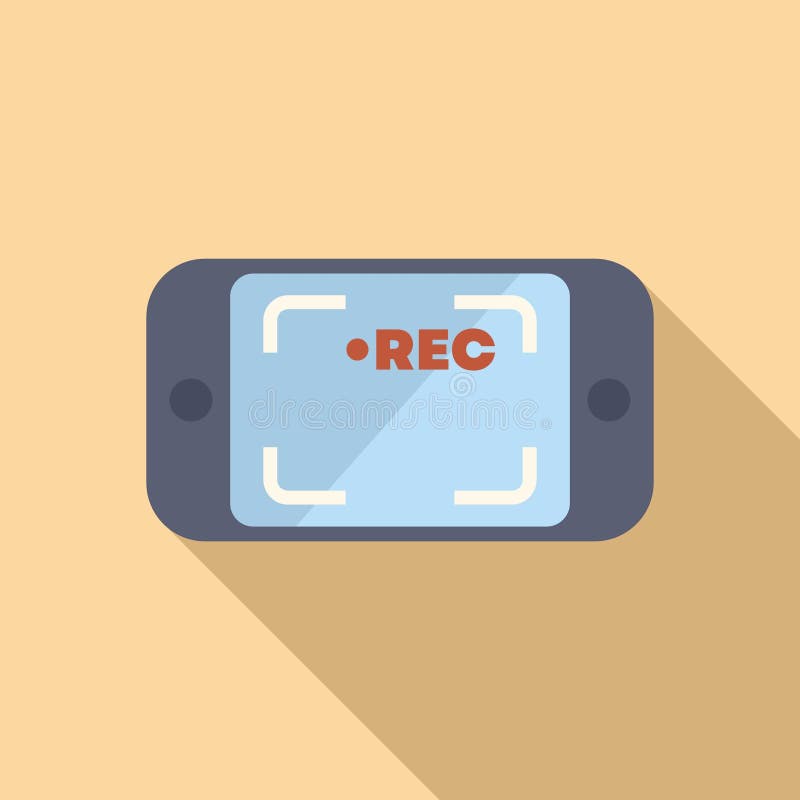 Smartphone Recording Video with Rec Symbol on Screen Stock Illustration ...