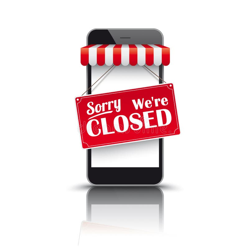 Smartphone Red Awning Closed Stock Vector - Illustration of mobile ...